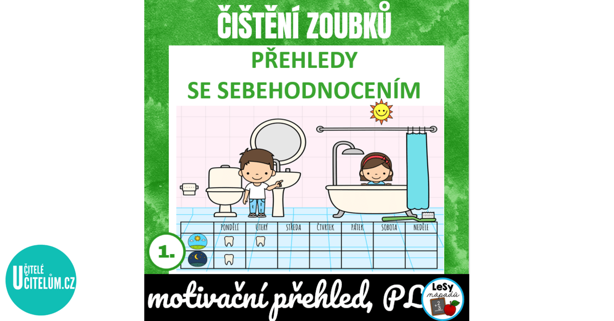 Čištění zoubků, A4 na šířku - Prvouka | UčiteléUčitelům.cz